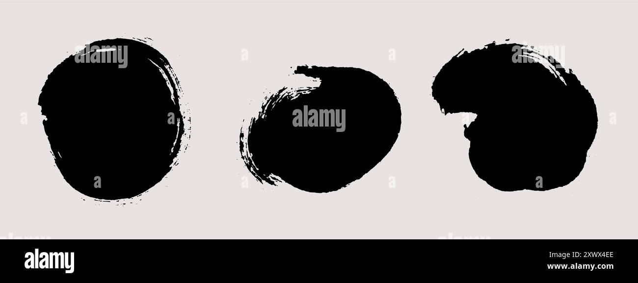 Round brush strokes vector. Circle text boxes Stock Vector Image & Art ...