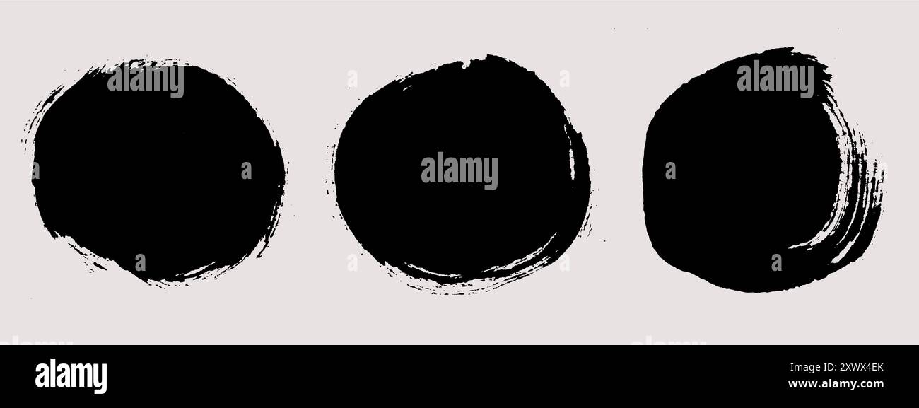 Round brush strokes vector. Circle text boxes Stock Vector Image & Art ...