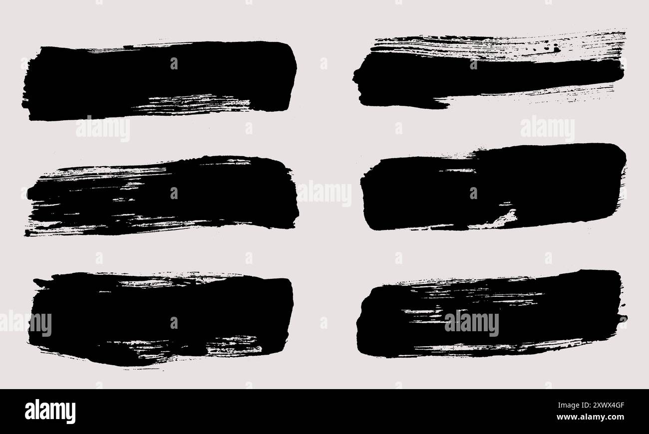 Brush strokes vector. Set of text boxes Stock Vector Image & Art - Alamy