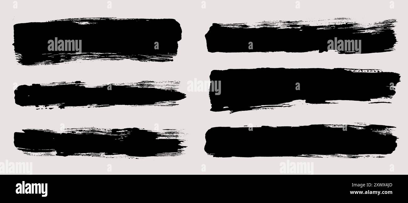 Brush strokes vector. Set of text boxes Stock Vector Image & Art - Alamy