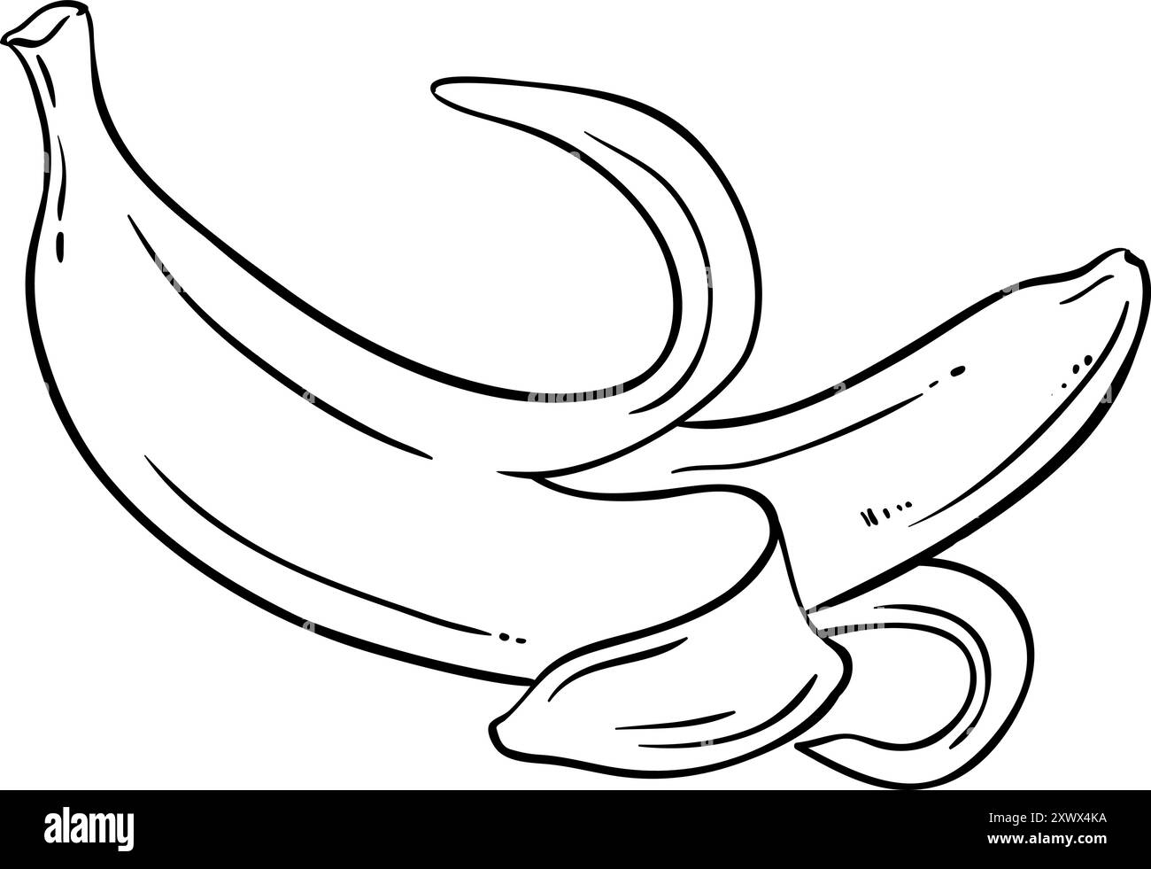 Banana Fruit Isolated Outline Illustration Stock Vector Image & Art - Alamy