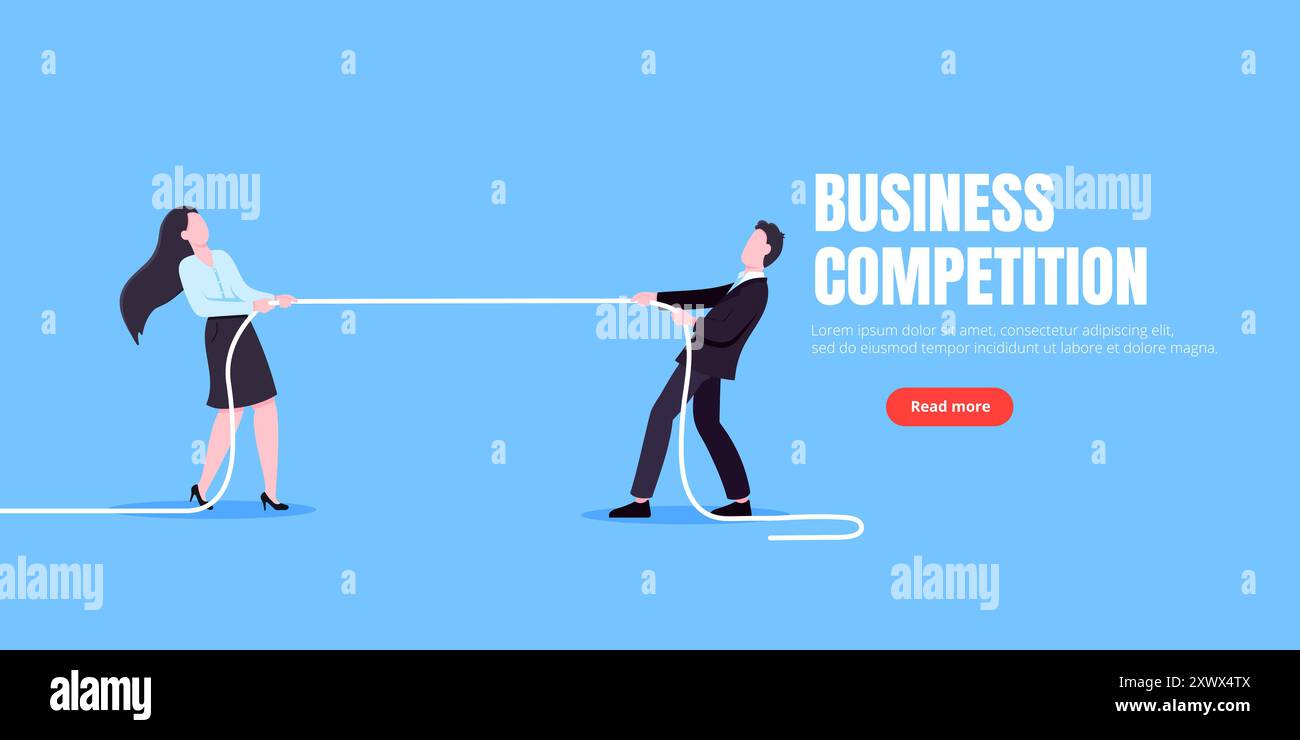 Business people play tug of war by pulling the rope Stock Vector Image ...