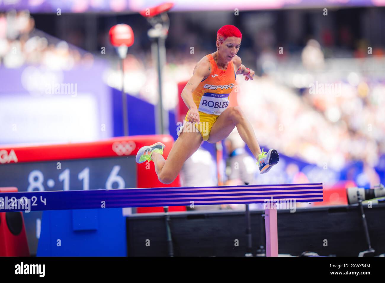 Carolina Robles participating in the 3000m Steeplechase at the Paris ...
