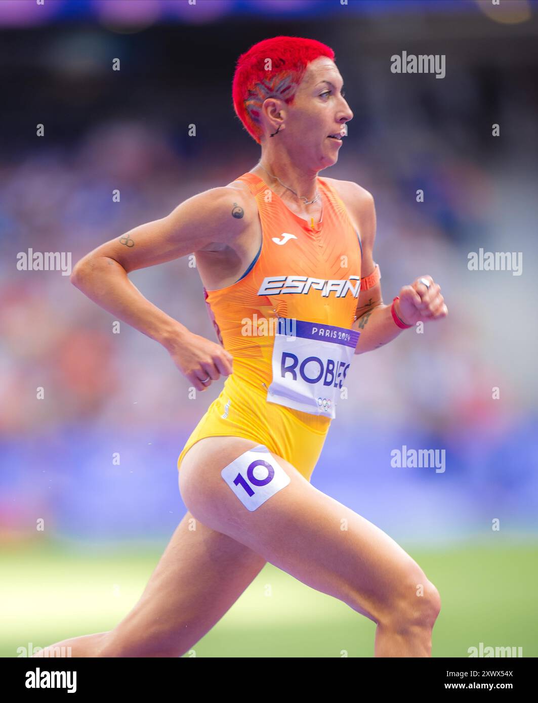 Carolina Robles participating in the 3000m Steeplechase at the Paris ...
