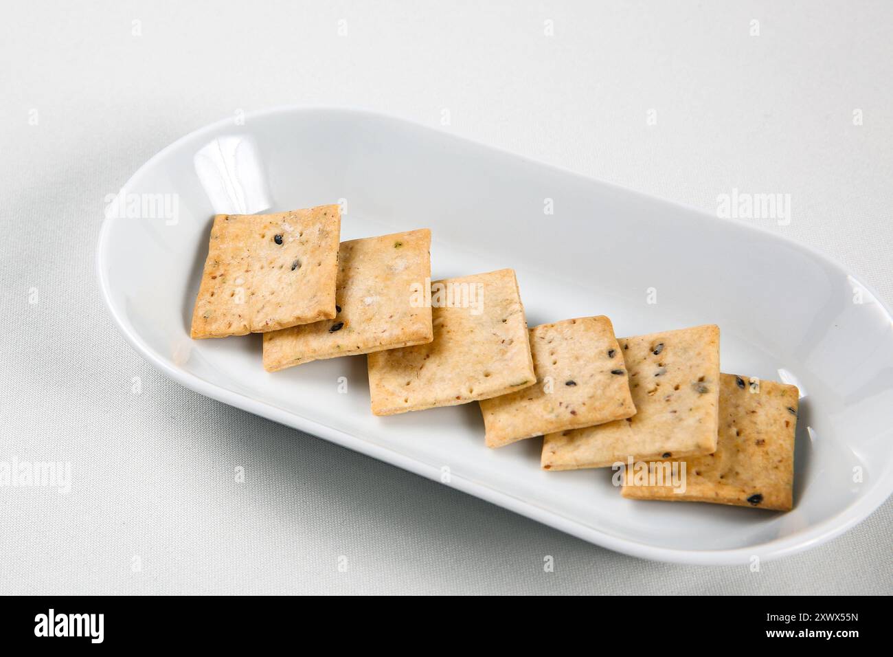 Sourdough discard crackers, Homemade artisan crackers Stock Photo - Alamy