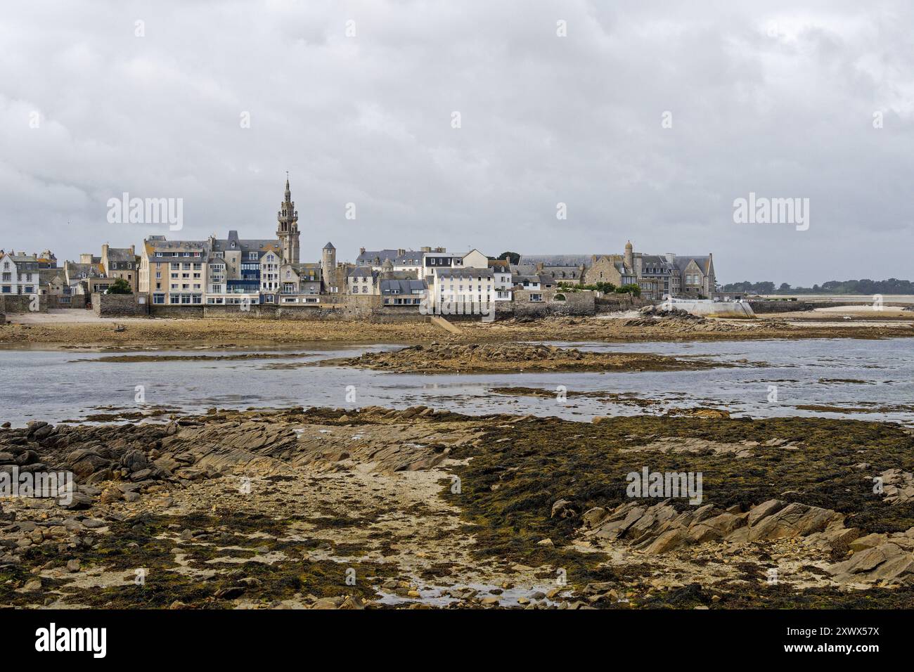 Roscoff (Brittany, north-western France): the town viewed from the ...