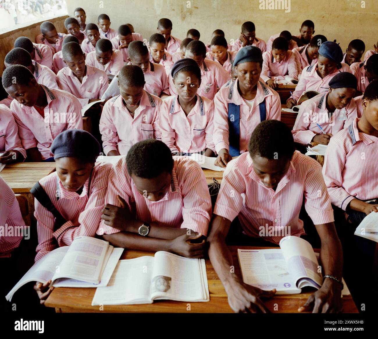 Students at Tomia Community Secondary School in Alagbado, Lagos ...