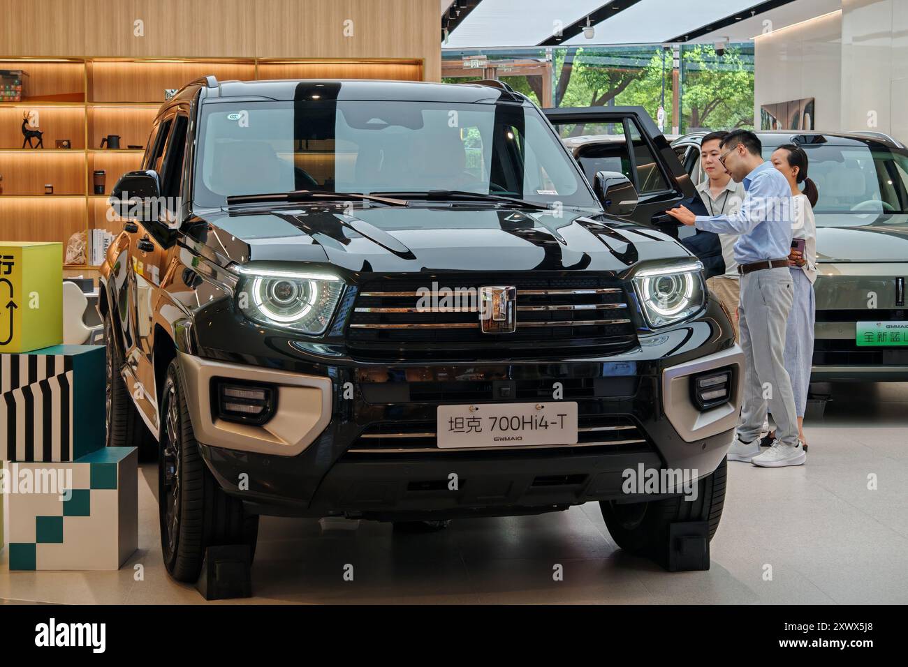 SHANGHAI, CHINA - AUGUST 21, 2024 - Customers experience new energy vehicles at the gwmaio store ...