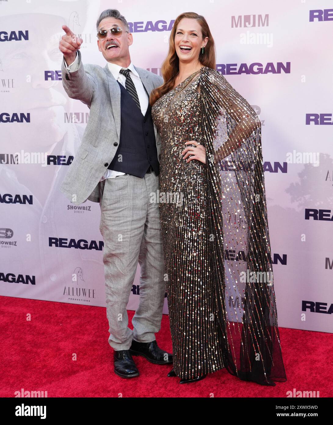 (L-R) Adrian Pasdar and Amanda Righetti at the REAGAN Los Angeles ...