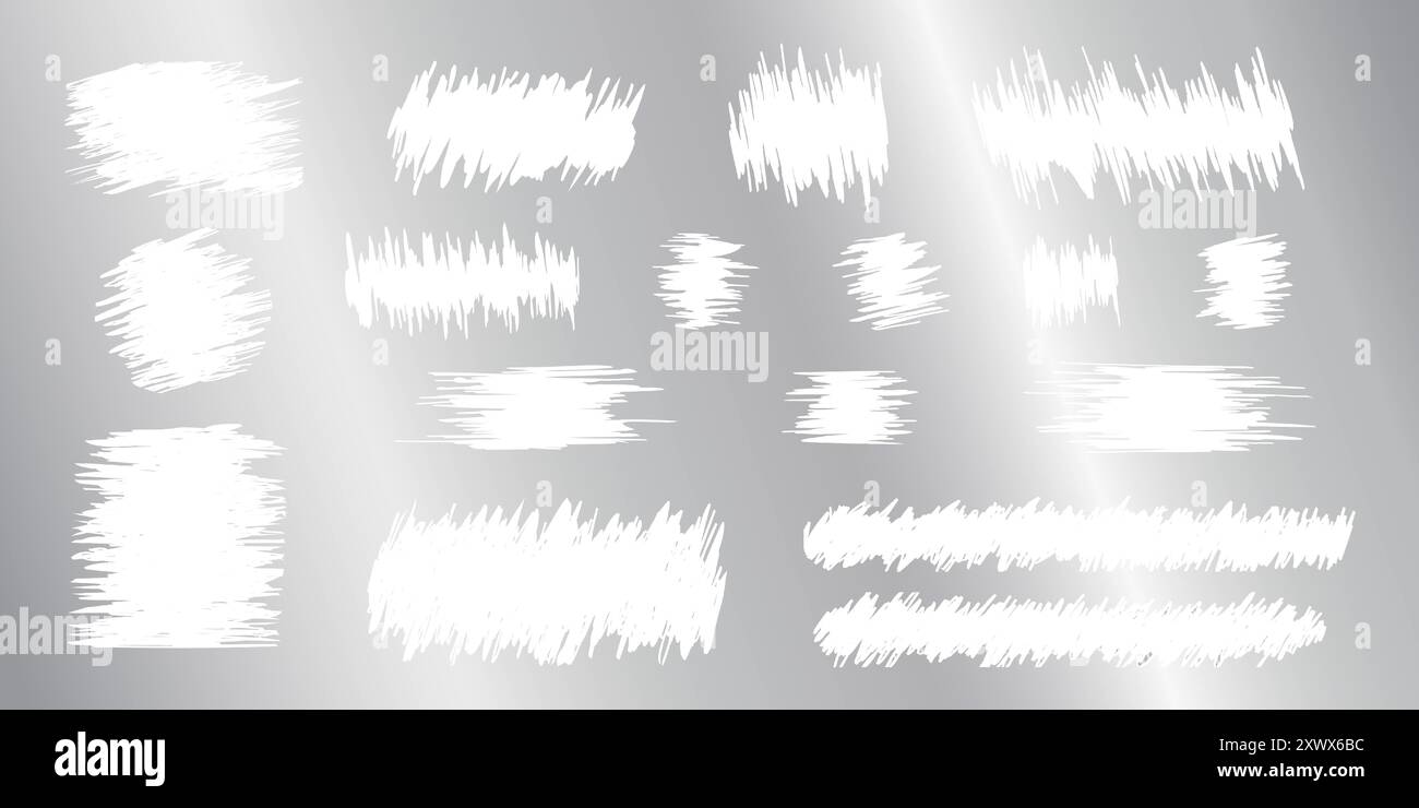 Scraped textures on metallic scratch card surface. Collection of ...