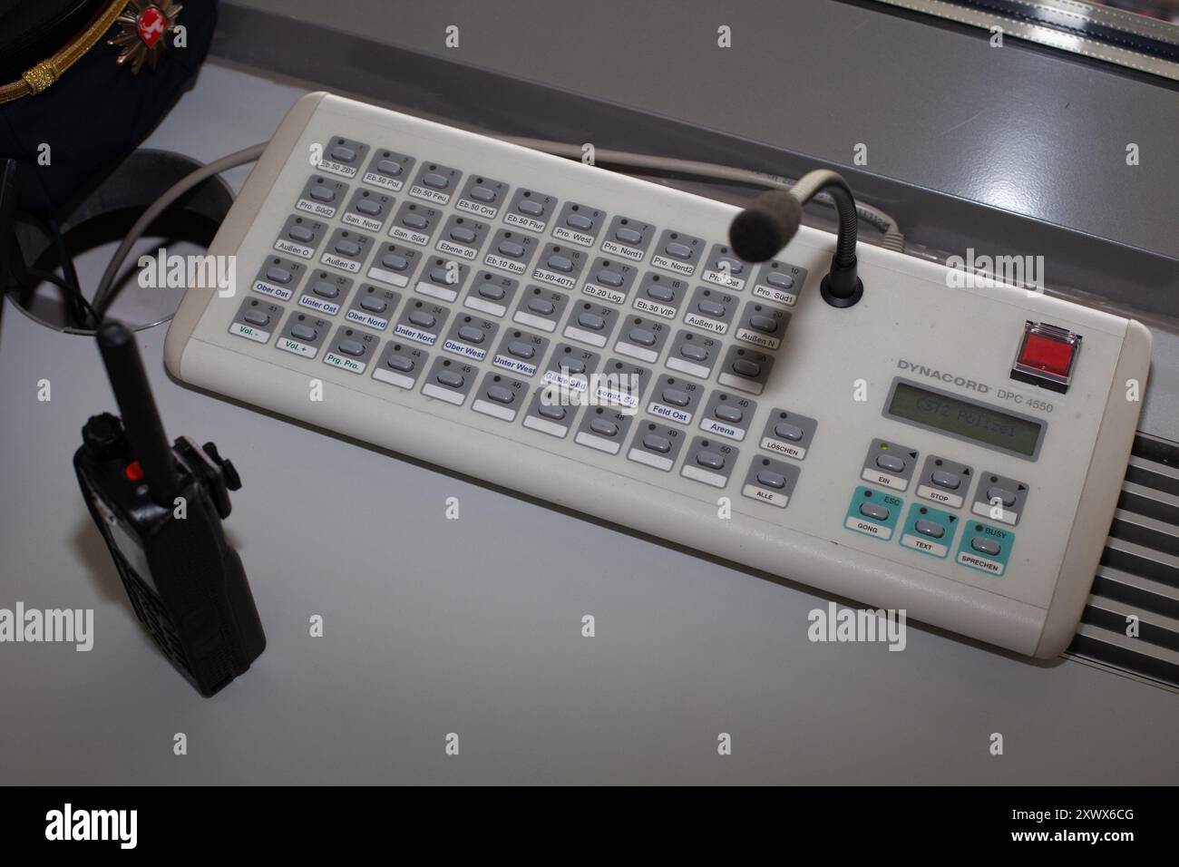 A detailed view of the crowd control system used in the stadium's ...
