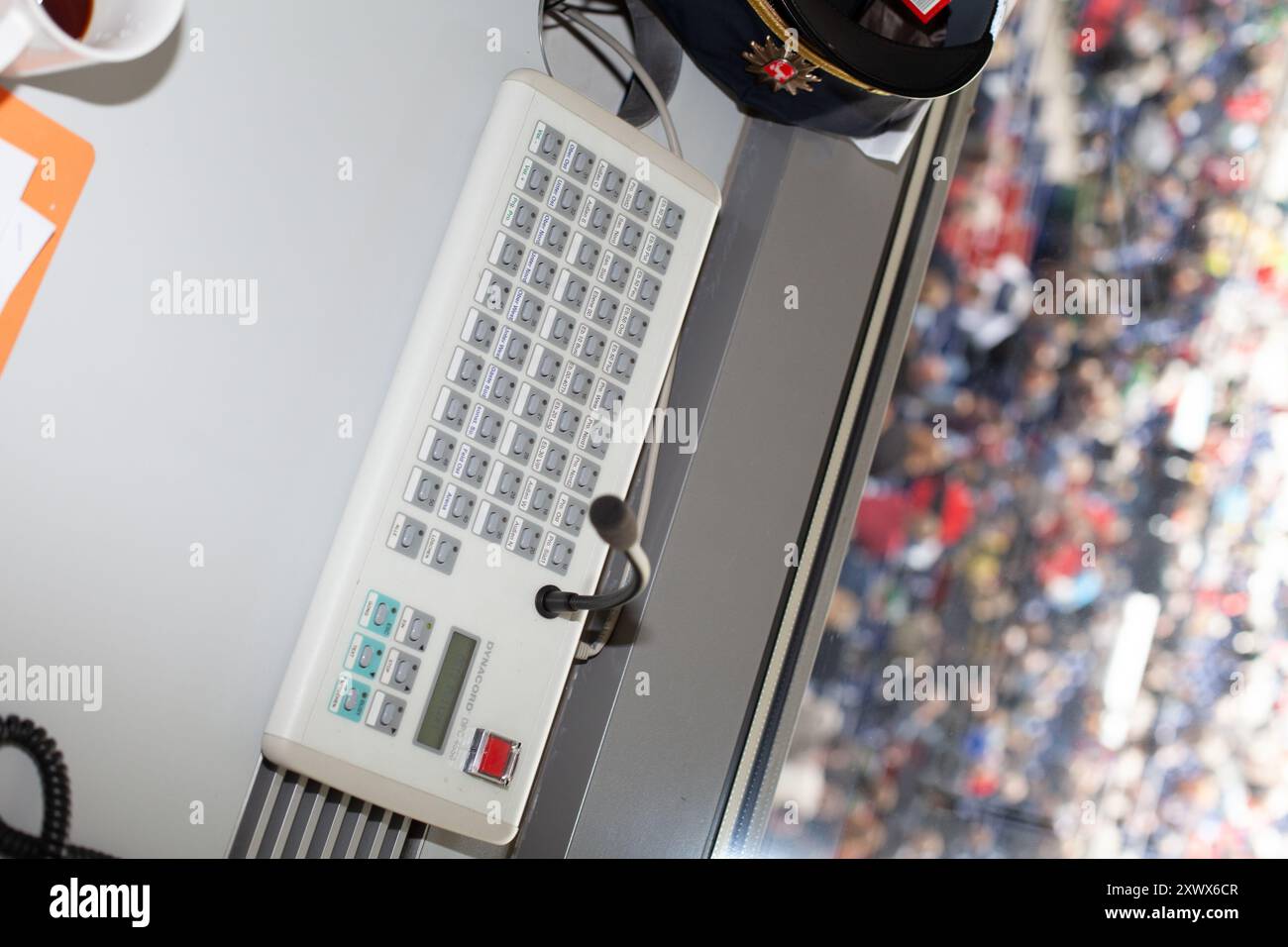 An image capturing the crowd control setup within a control room at a ...