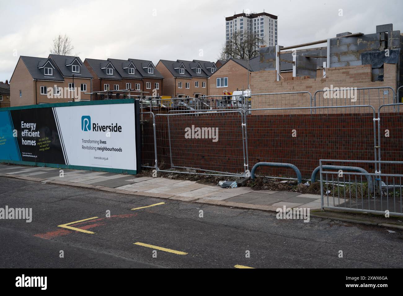 Image of new social housing development in Benwell, Newcastle upon Tyne ...