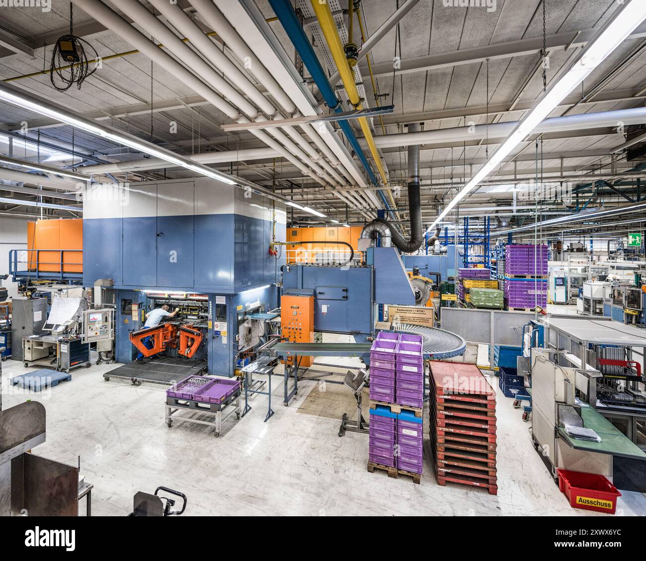 Interior view of a modern industrial factory in Germany, showcasing ...