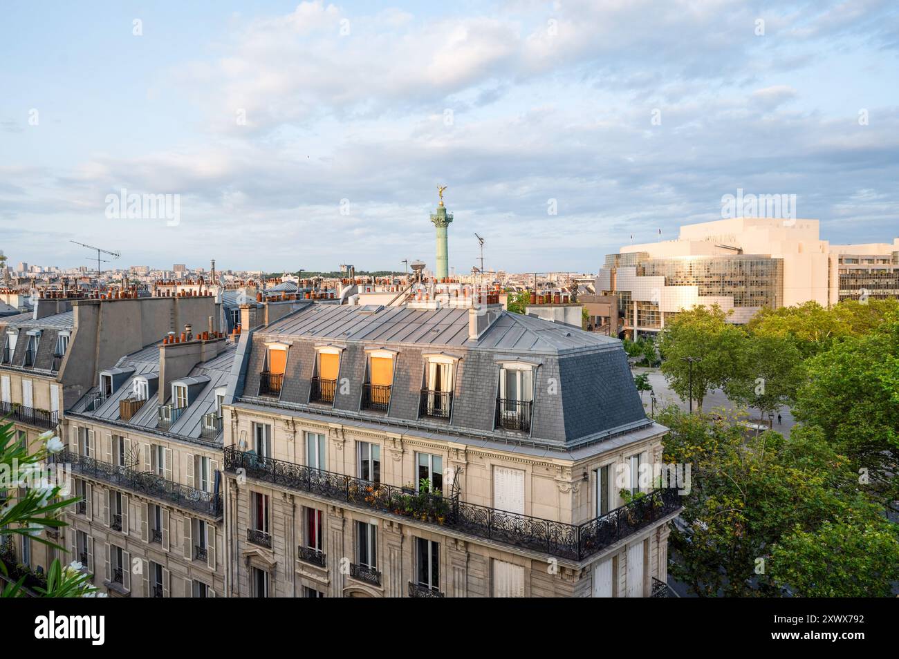 Paris 4th arrondissement (district): the district of La Bastille, with ...