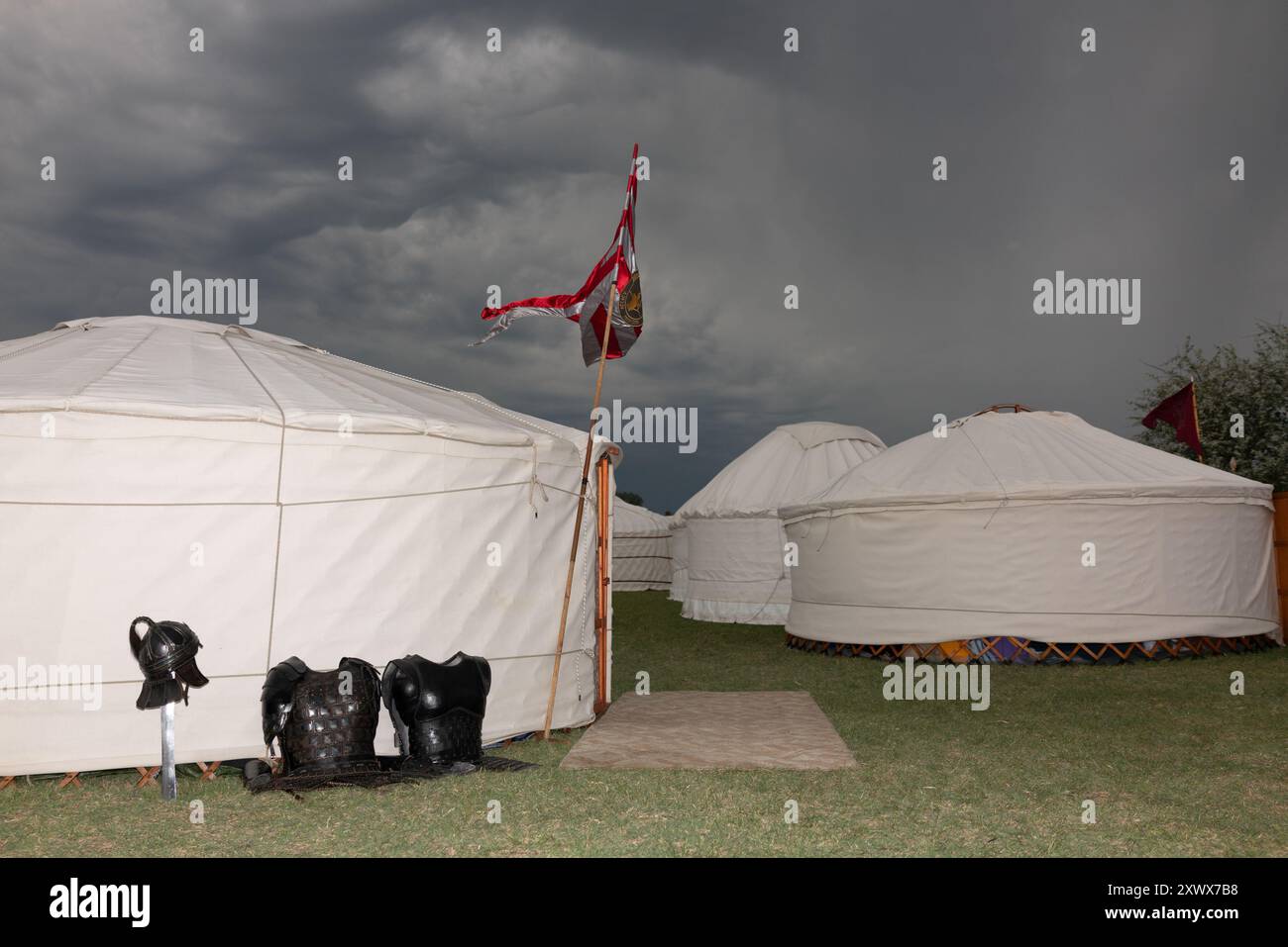 Capture of traditional yurts at the Kurultáj Festival in Hungary, 2017 ...