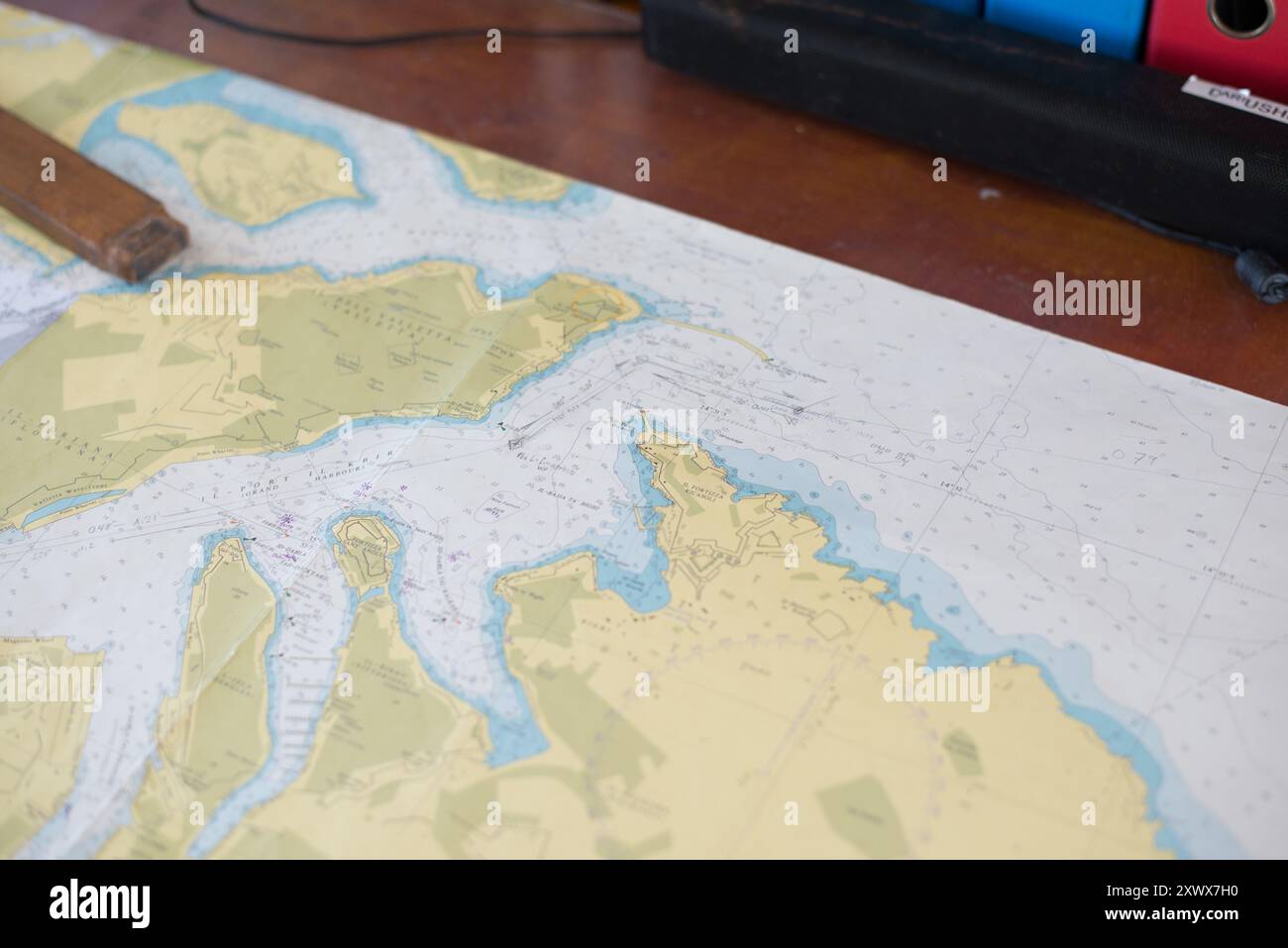 Detailed nautical chart depicting hi-res stock photography and images ...