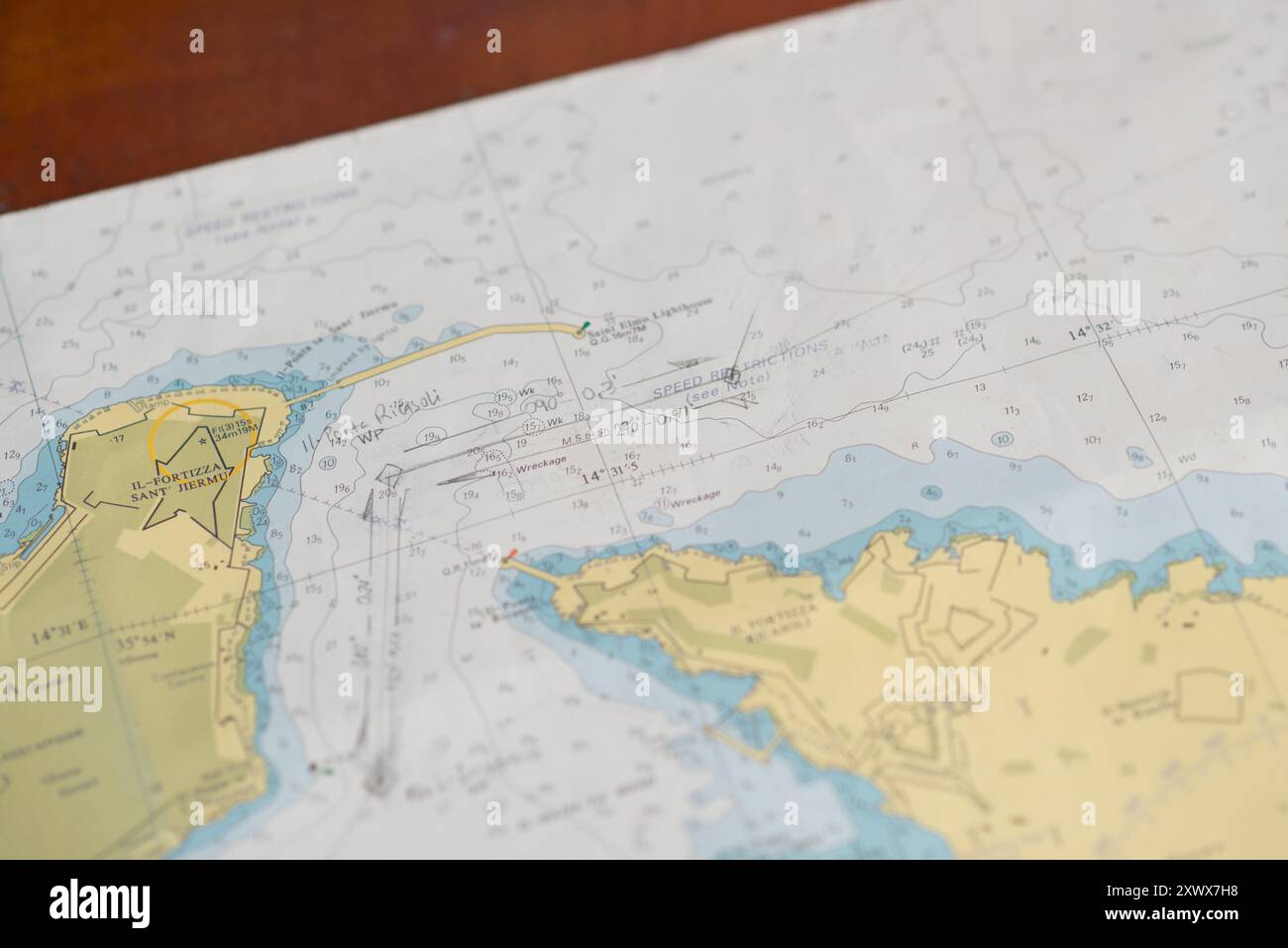 A high-resolution nautical map showcasing precise coastal topography ...