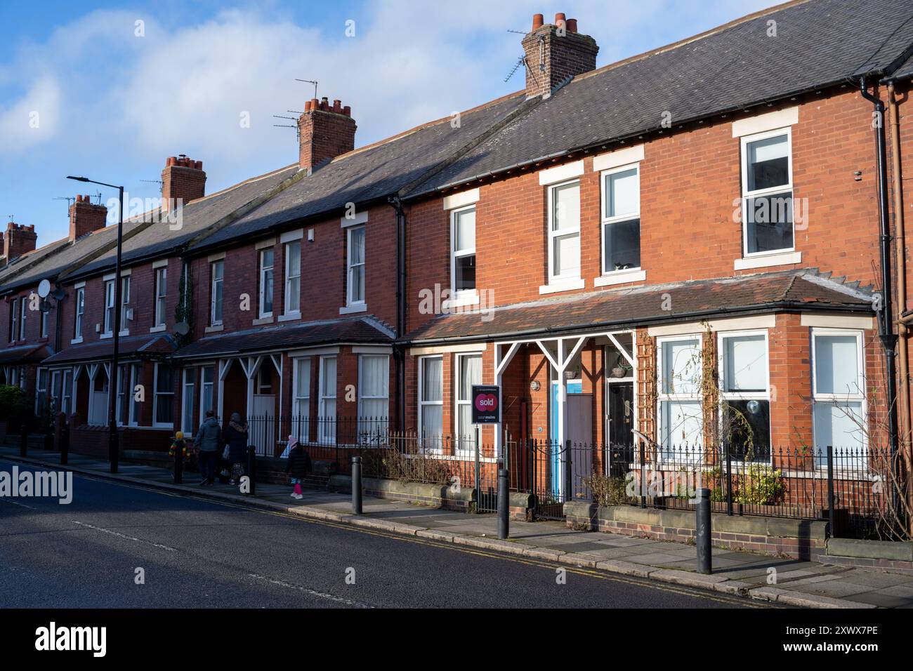 A picturesque row of traditional terraced houses in Fenham, Newcastle ...