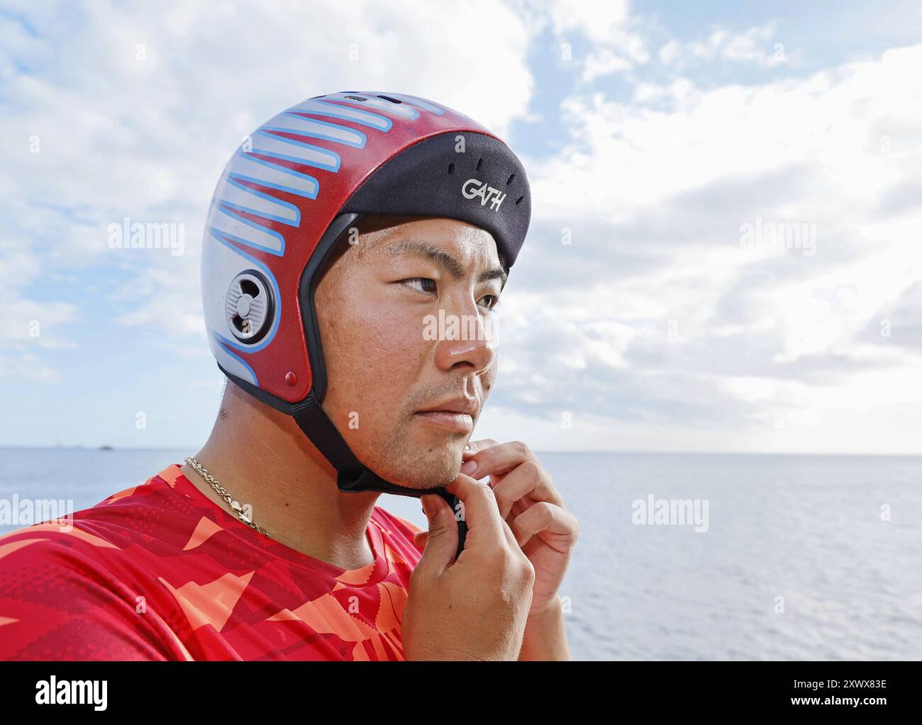 Reo Inaba, representing Japan in the Paris Olympics men's surfing ...