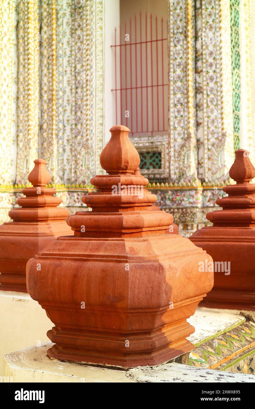 Terrace of Wat Arun Central Prang with the Ornate Historic ...