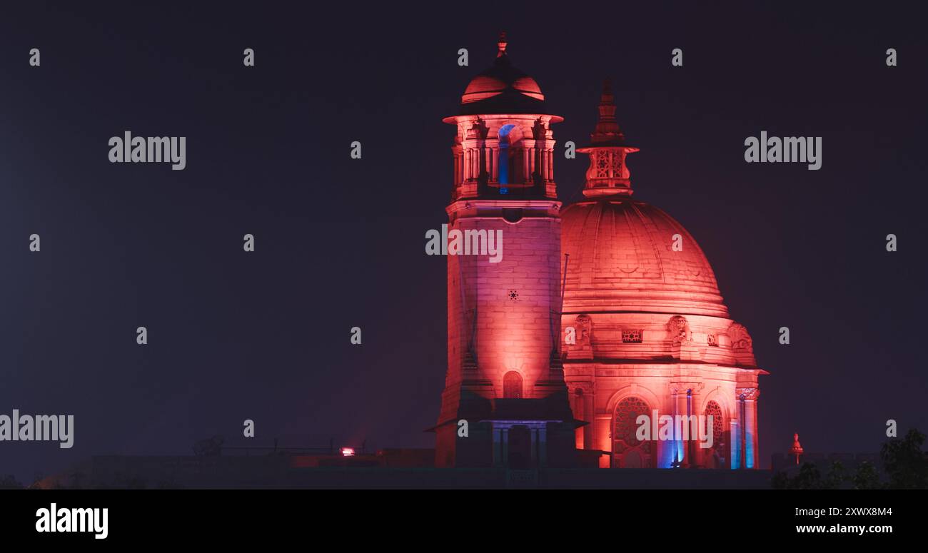 New Delhi, Delhi, India. Close up of Rashtrapati Bhavan, Bell tower and ...