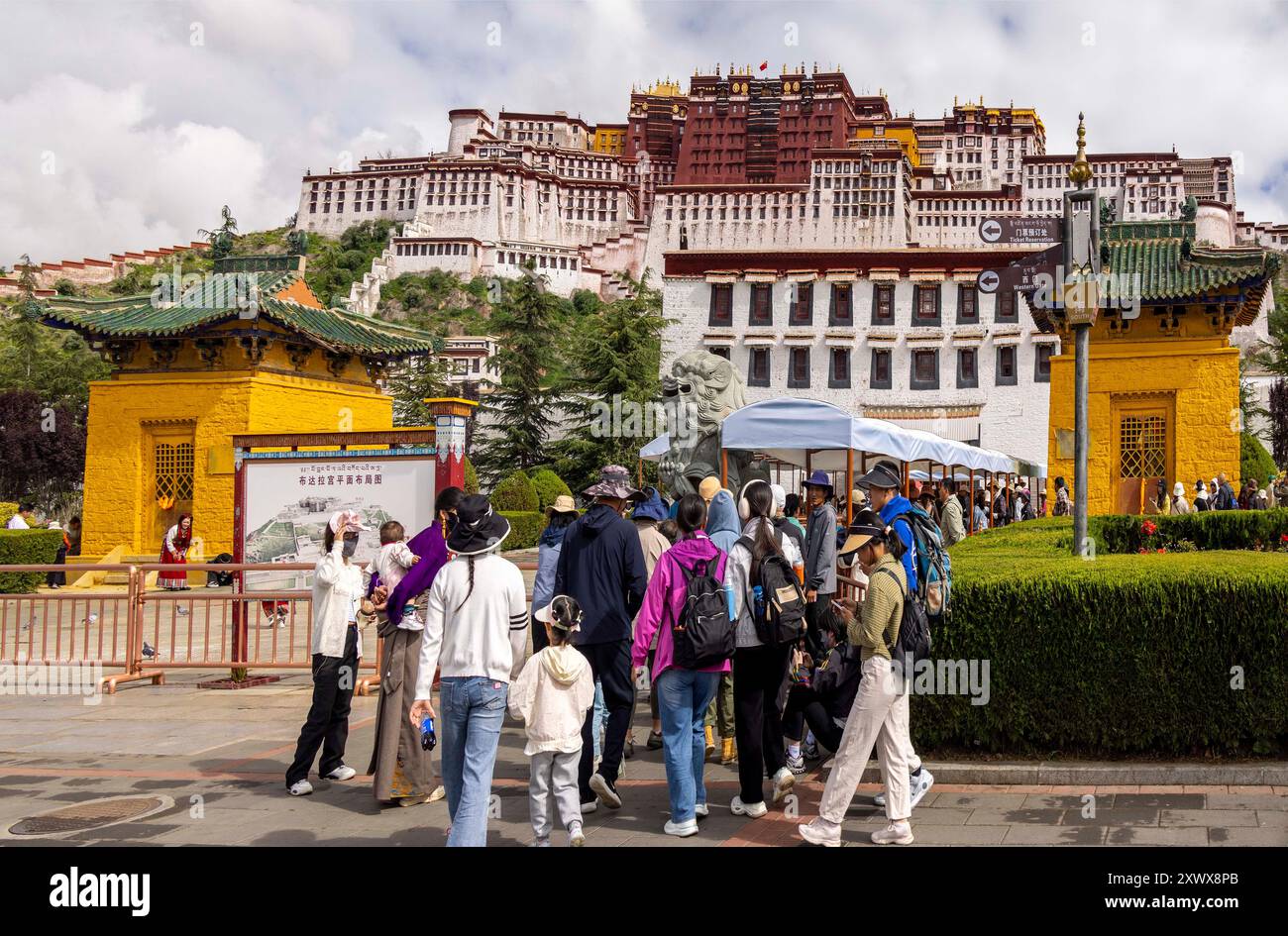 LHASA, CHINA - AUGUST 21, 2024 - Tourists visit the Potala Palace in ...