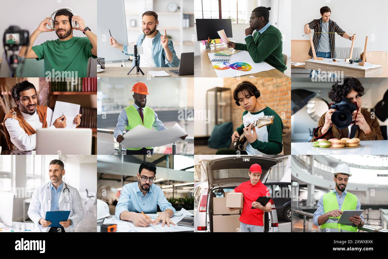 Diverse Group of People Working in Various Professions Stock Photo - Alamy