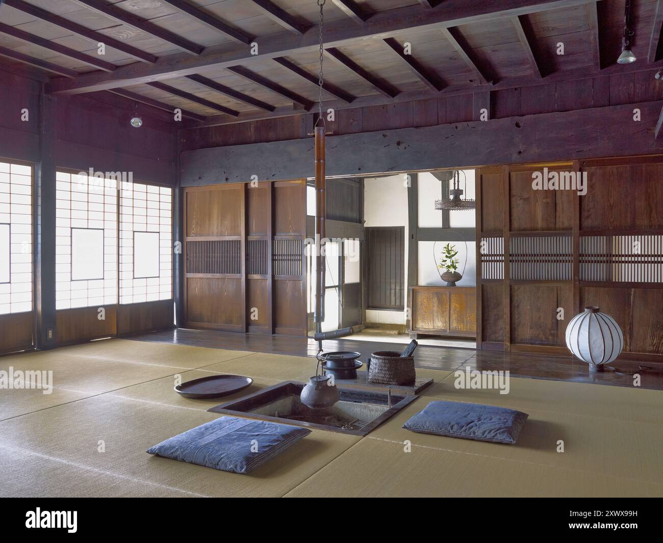 Tatami room in a traditional country side japanese house Stock Photo ...