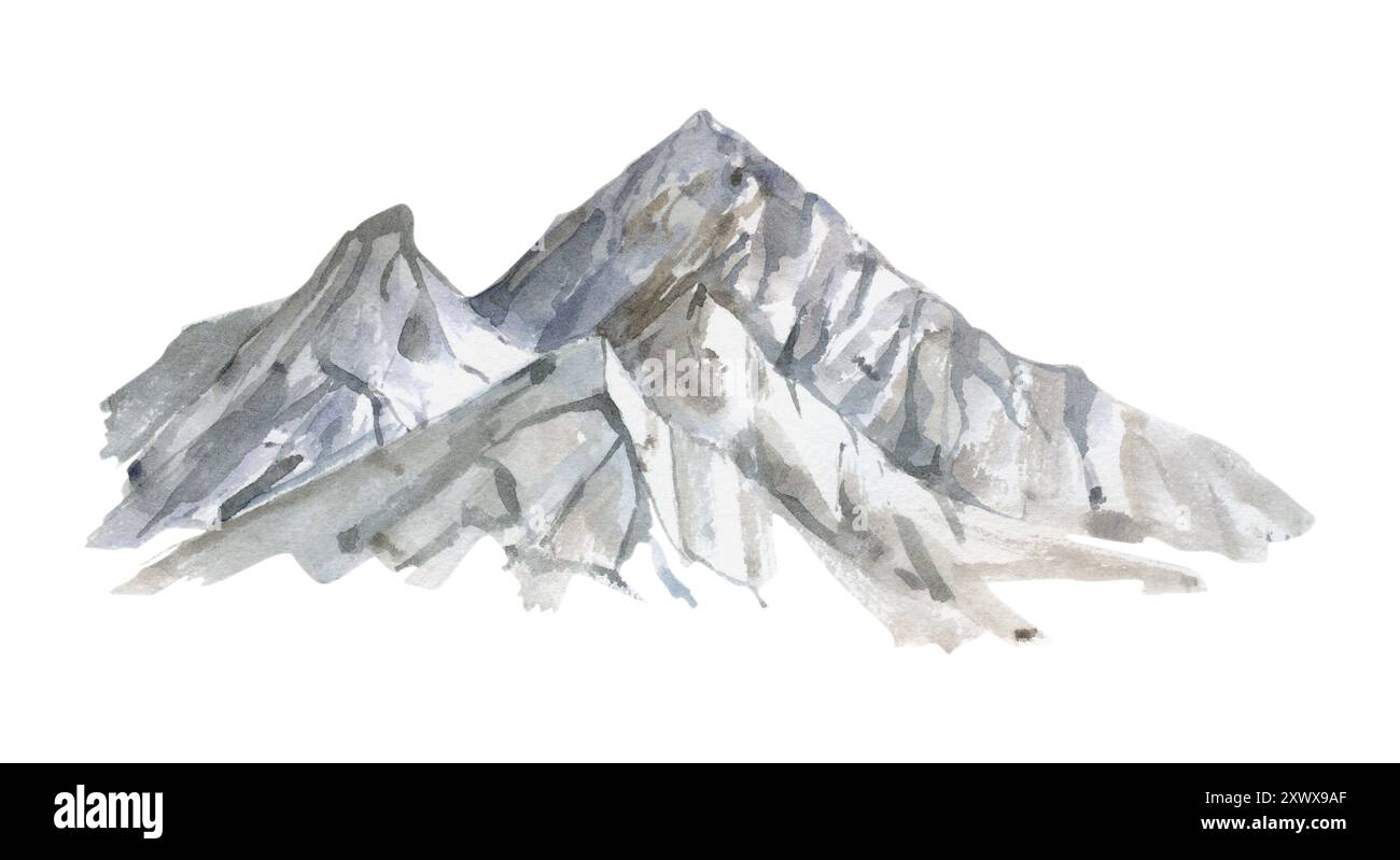 Scenery landscape mountain range snowy peaks crags cliffs alpine vista ...