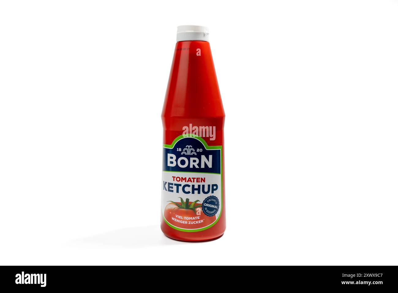 Germany Berlin August 20, 2024. A bottle of Born tomato ketchup. The ...