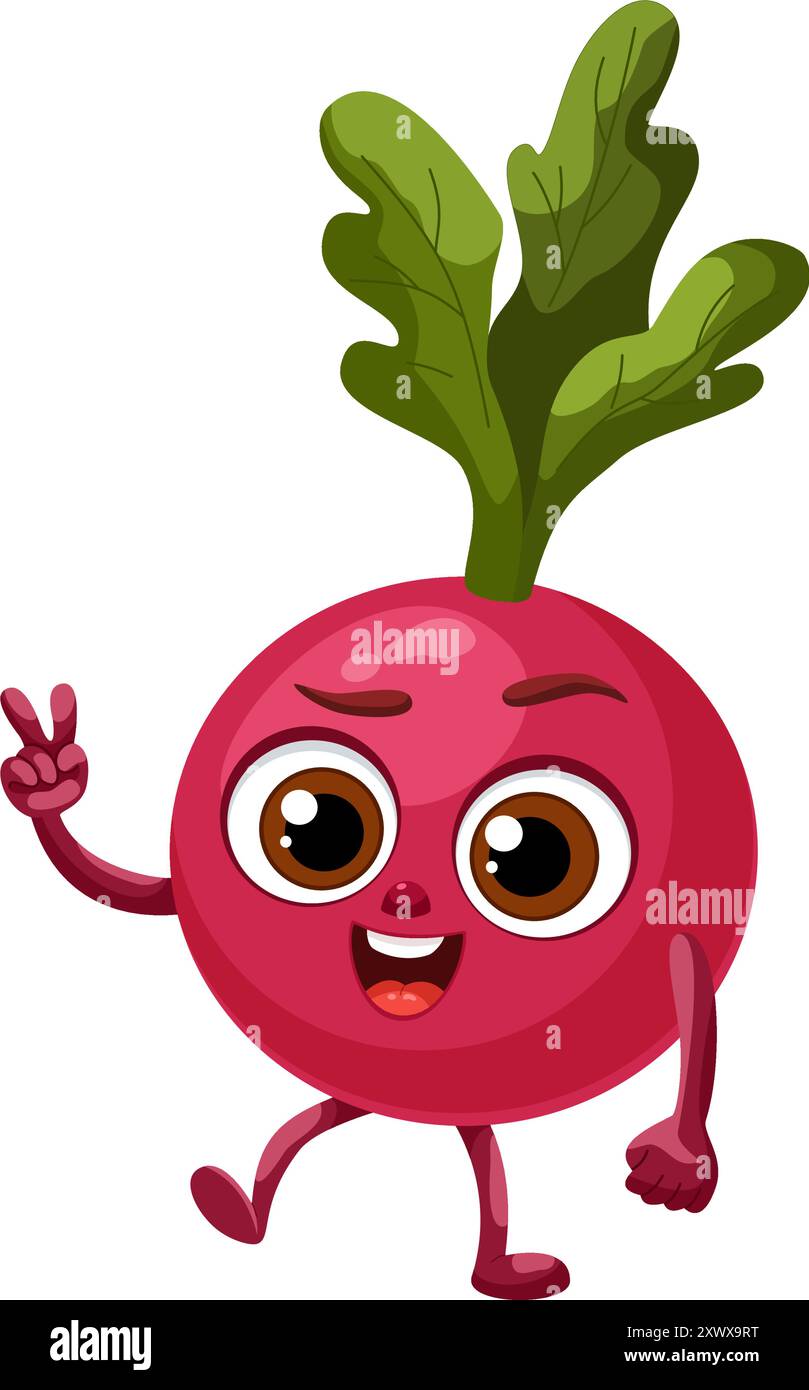 A cute radish, cartoon character illustration Stock Vector Image & Art ...