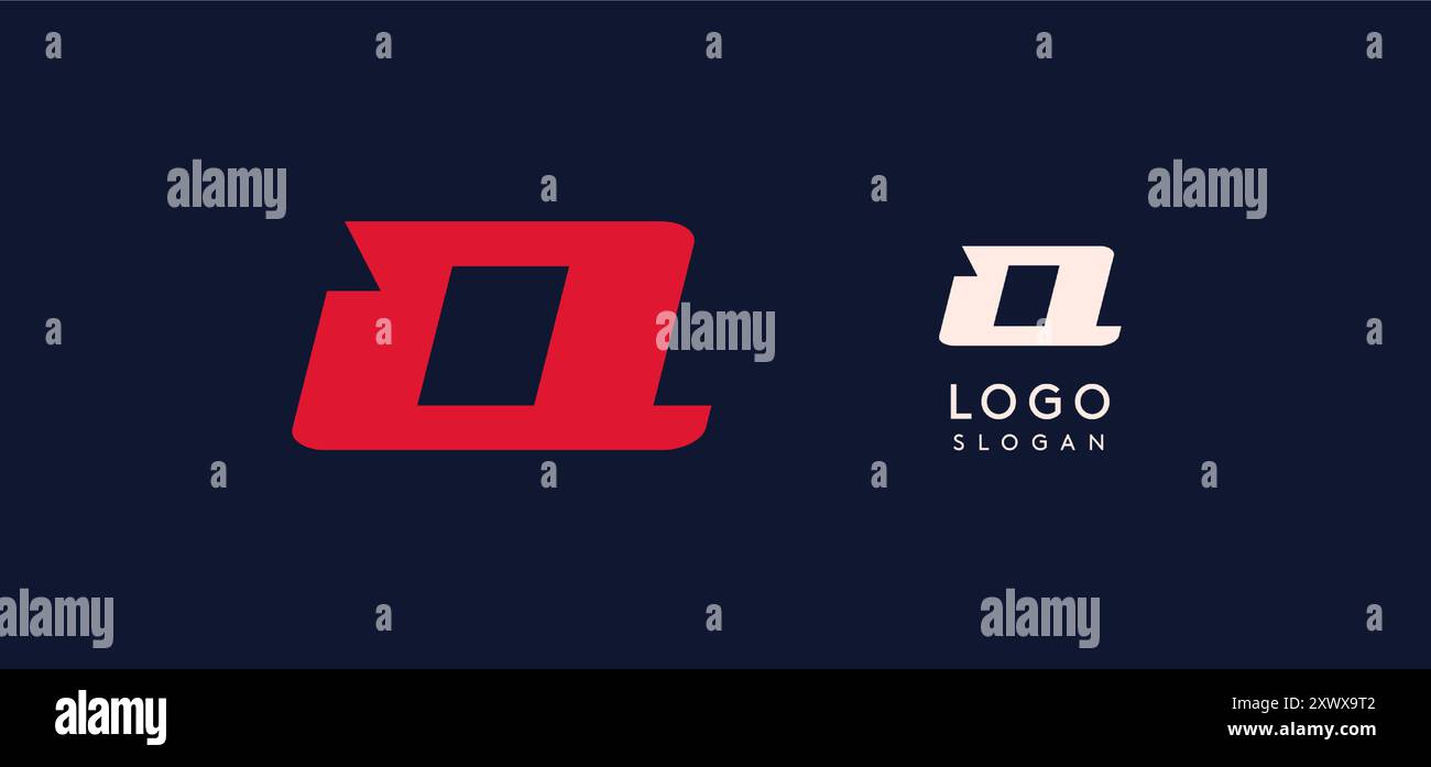 Wide bold red letter Q, modern dynamic logo for business identity of ...