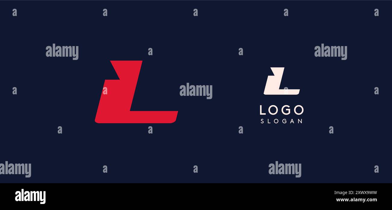 Wide bold red letter L, modern dynamic logo for business identity of ...