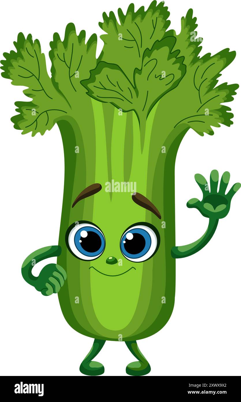 A cute celery with green leaves Stock Vector Image & Art - Alamy