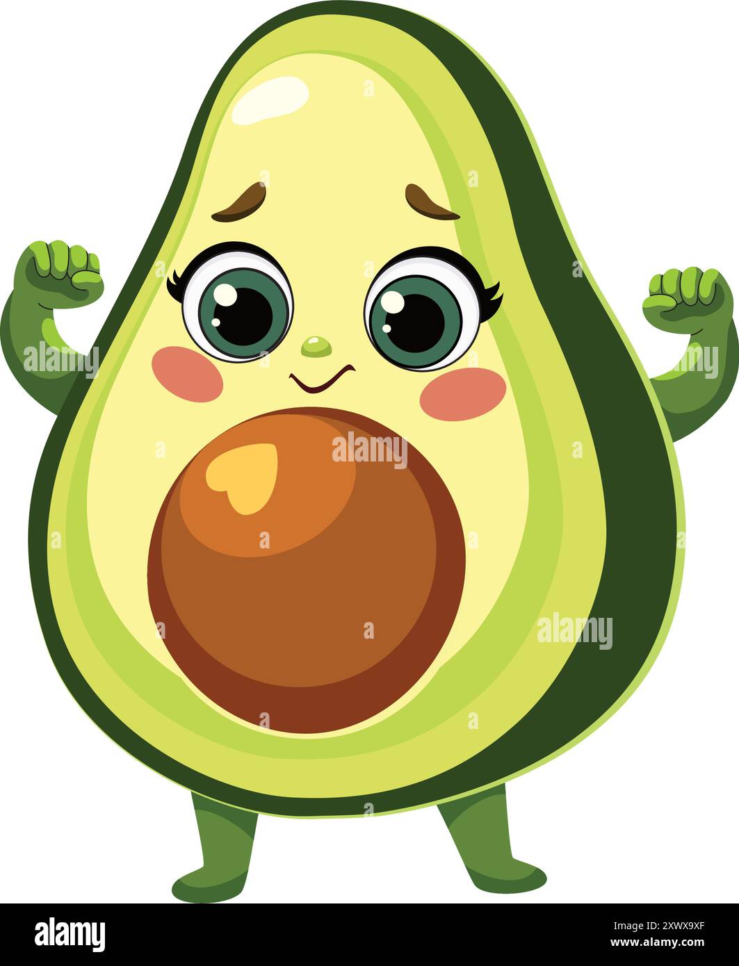 Happy ripe green cartoon avocado hi-res stock photography and images ...