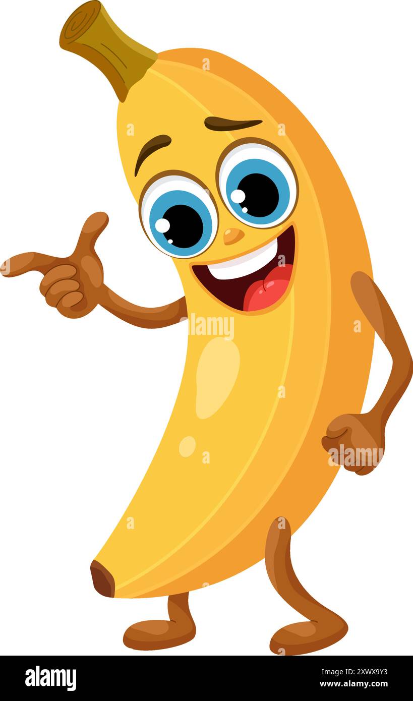 A cute banana, cartoon character illustration Stock Vector Image & Art - Alamy