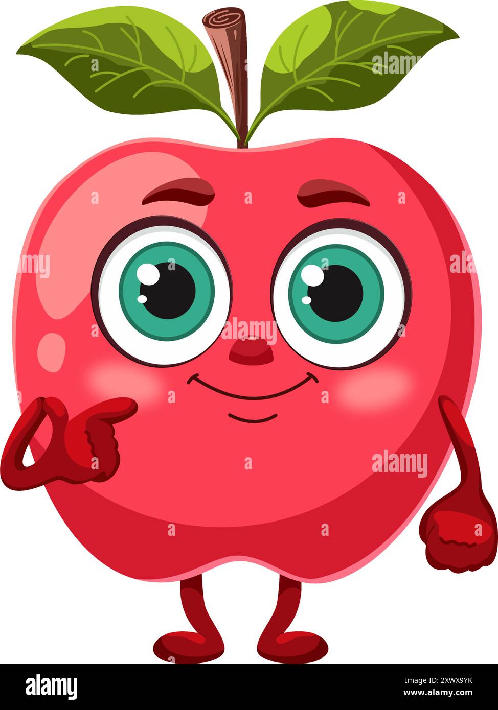 A cute apple, cartoon character illustration Stock Vector Image & Art ...
