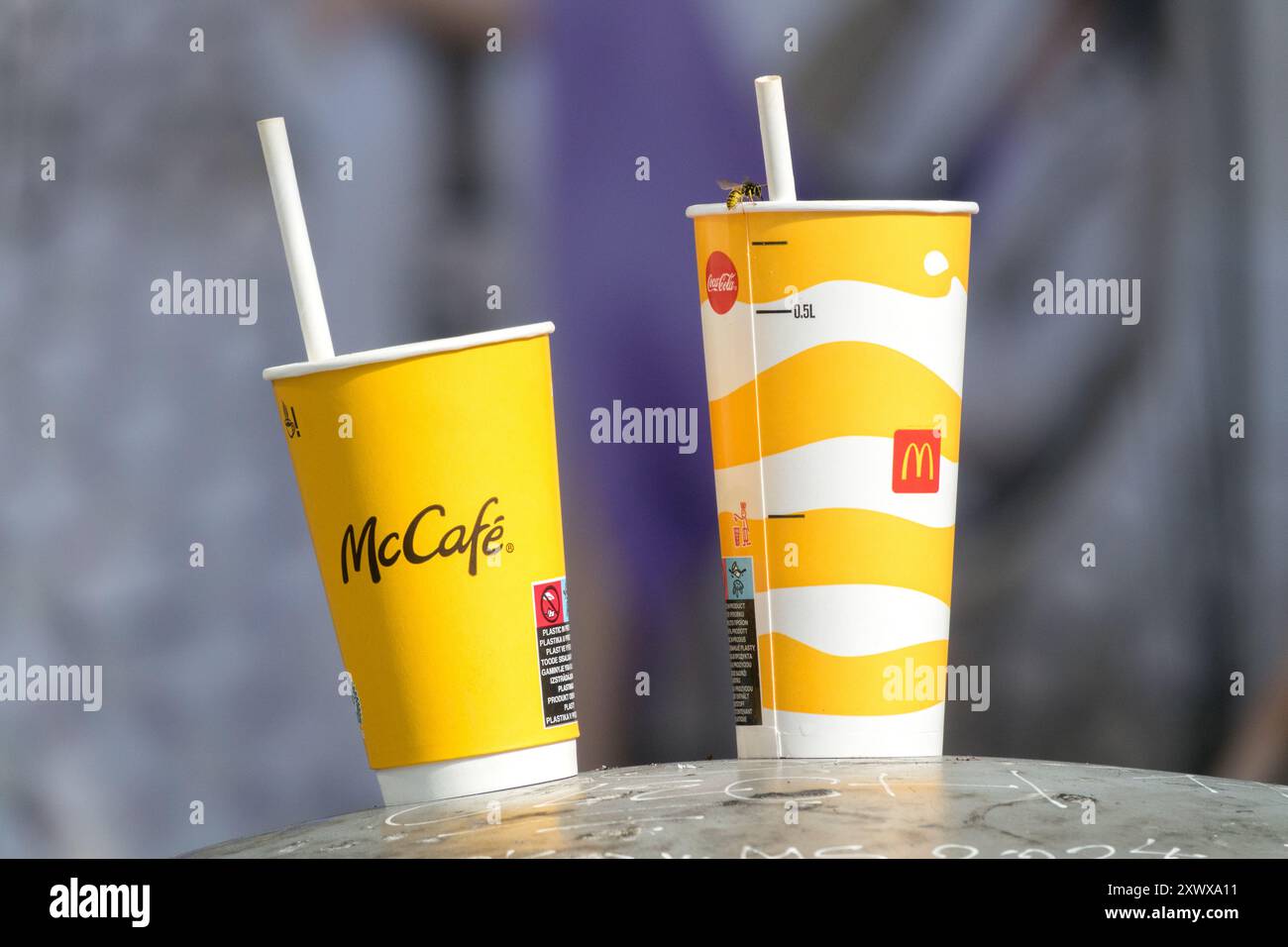 McDonald's Takeaway Cups McCafe with straw, McDonald's cups Stock Photo ...