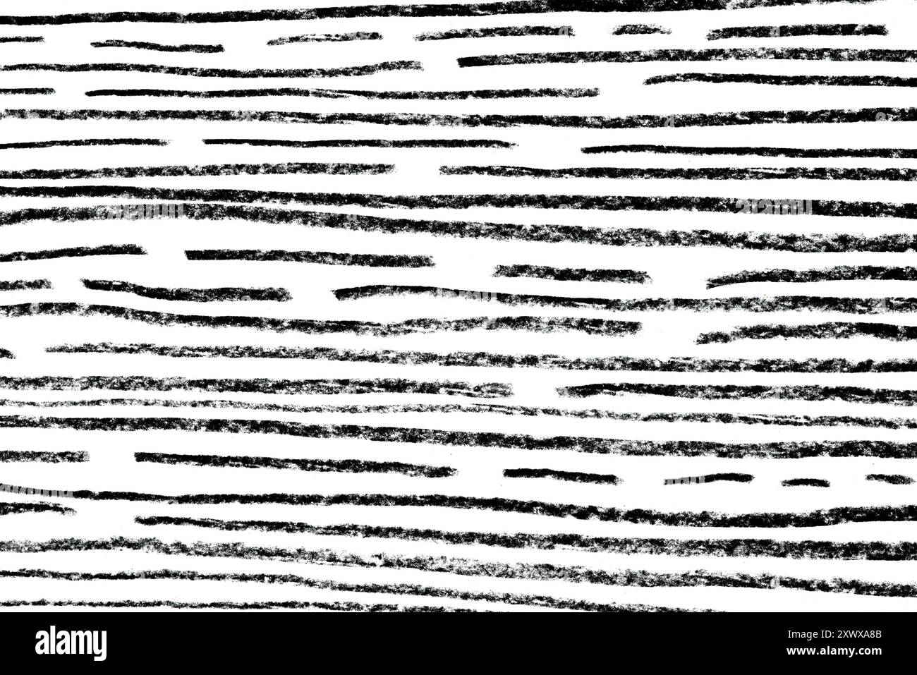 Horizontal black lines of varying thickness and rough texture on a ...