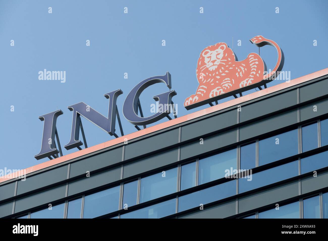 ING Bank logo on a building Prague Czech Republic Stock Photo - Alamy