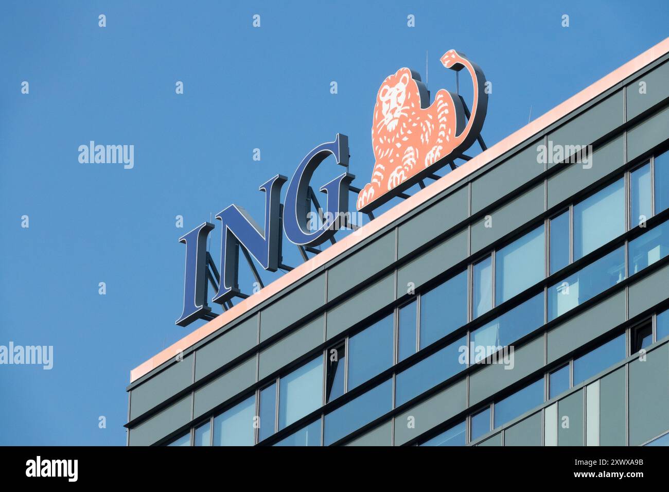ING Bank logo on a building Prague Czech Republic Stock Photo - Alamy