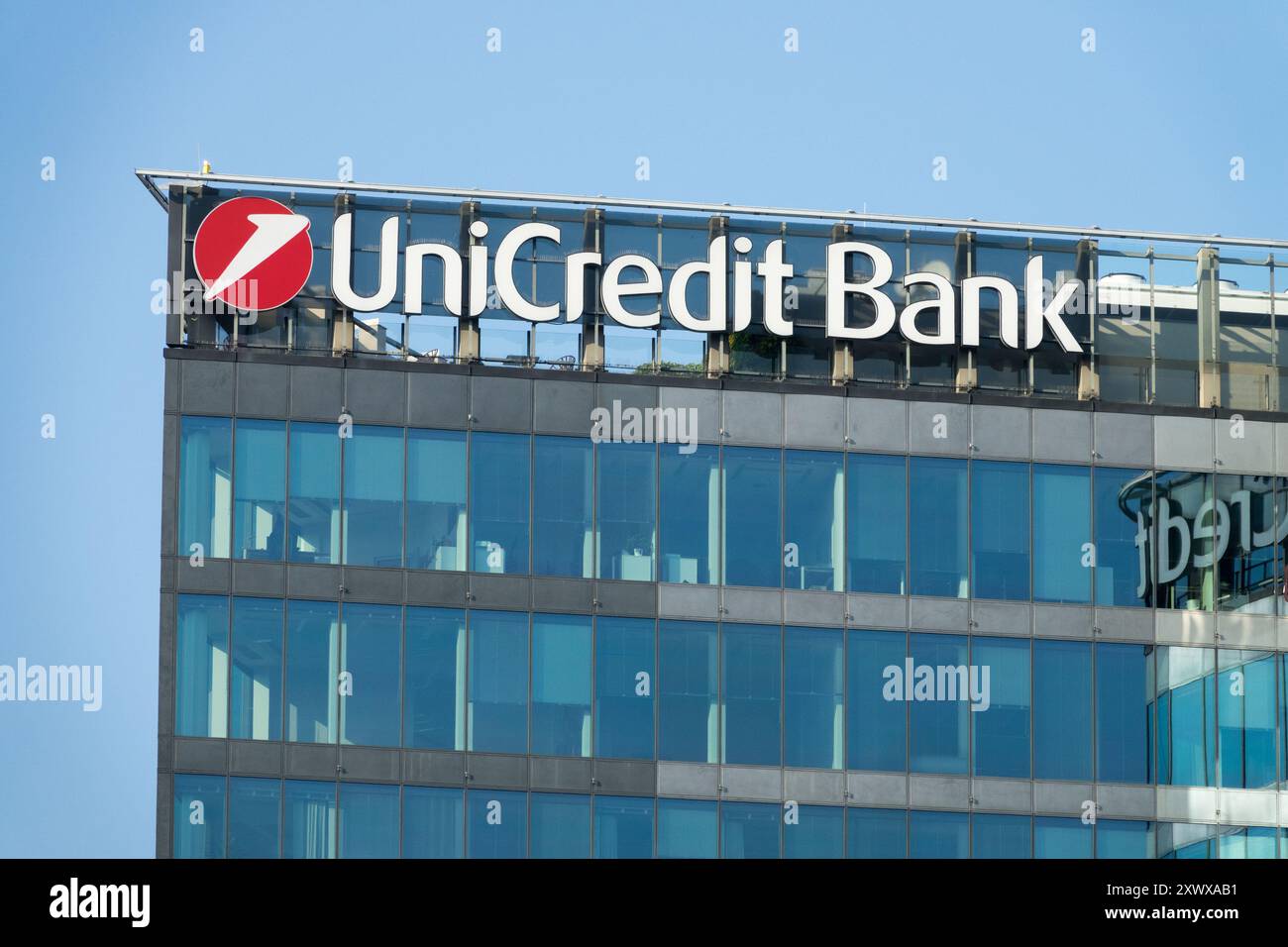 UniCredit Bank Logo on a building Prague Czech Republic Stock Photo - Alamy