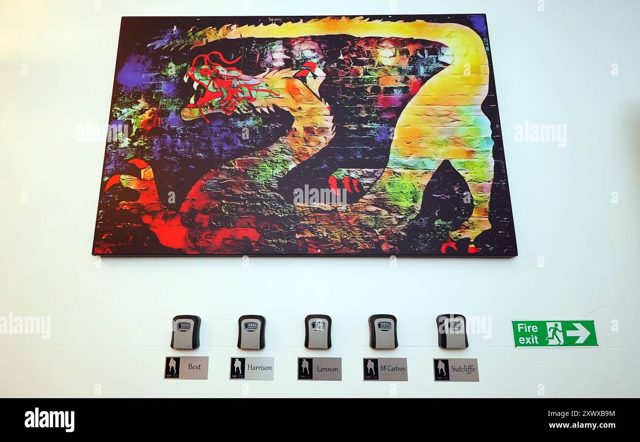 An artwork showing one of the dragon wall paintings from the original ...