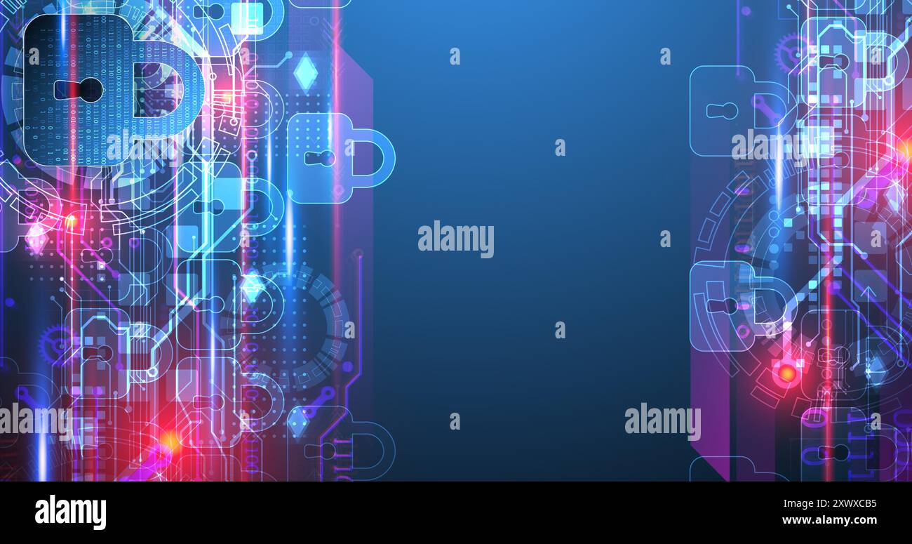 Secure digital background. Virtual confidential, programming protection ...