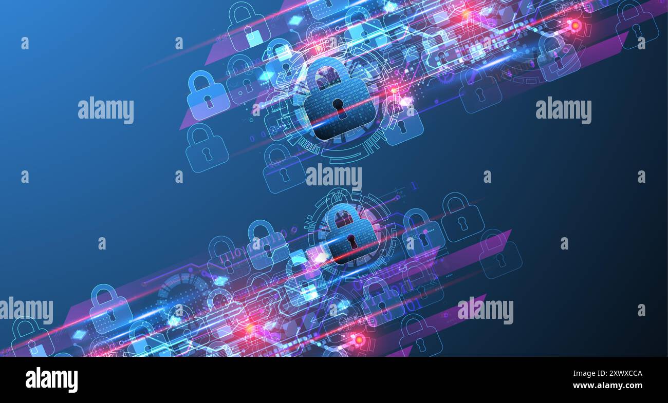 Secure digital background. Virtual confidential, programming protection ...