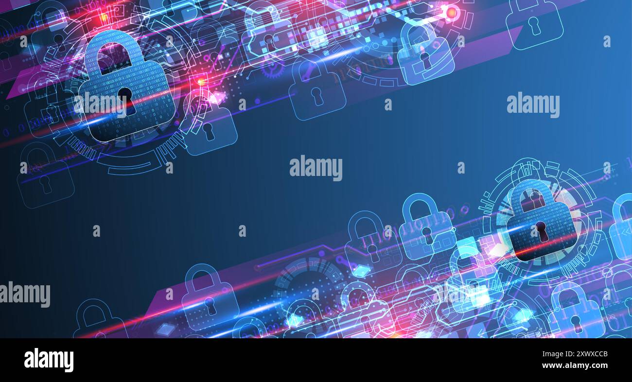 Secure digital background. Virtual confidential, programming protection ...