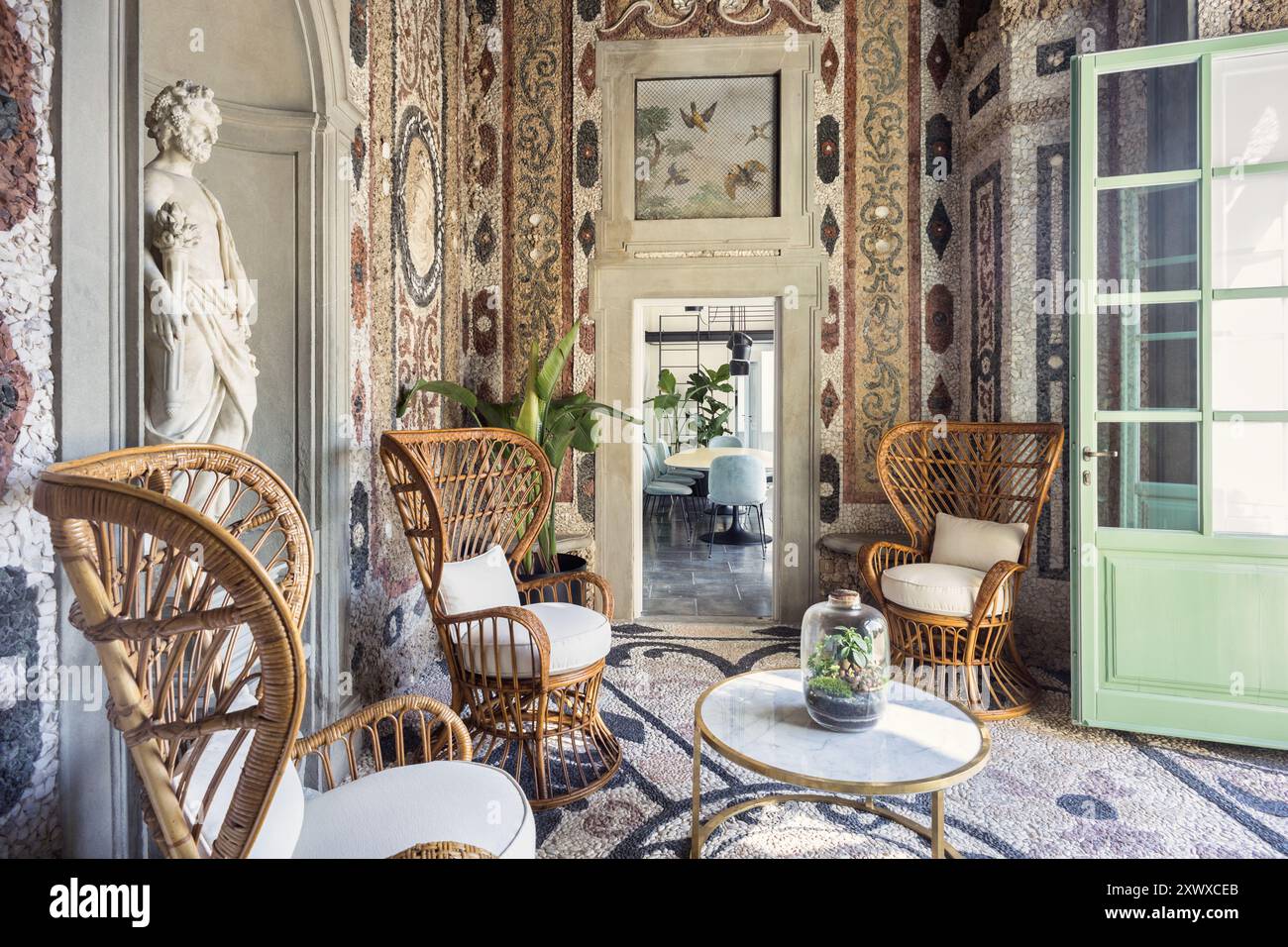 Entrance from the garden in a contemporary apartment made from an ...