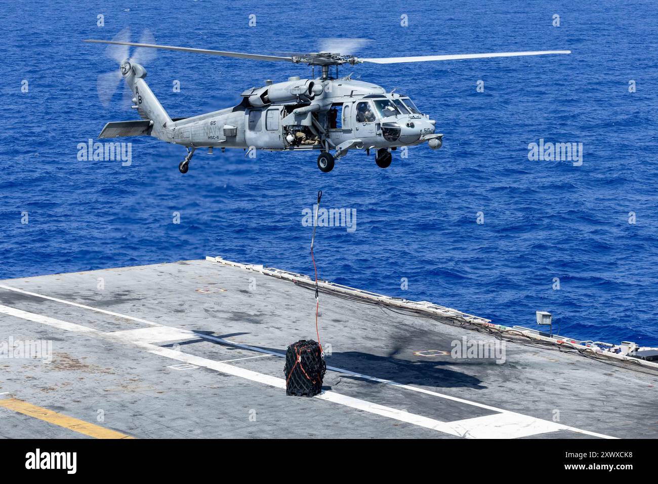 240803-N-KA812-1610 ATLANTIC OCEAN (Aug. 16, 2024) An MH-60S Sea Hawk ...
