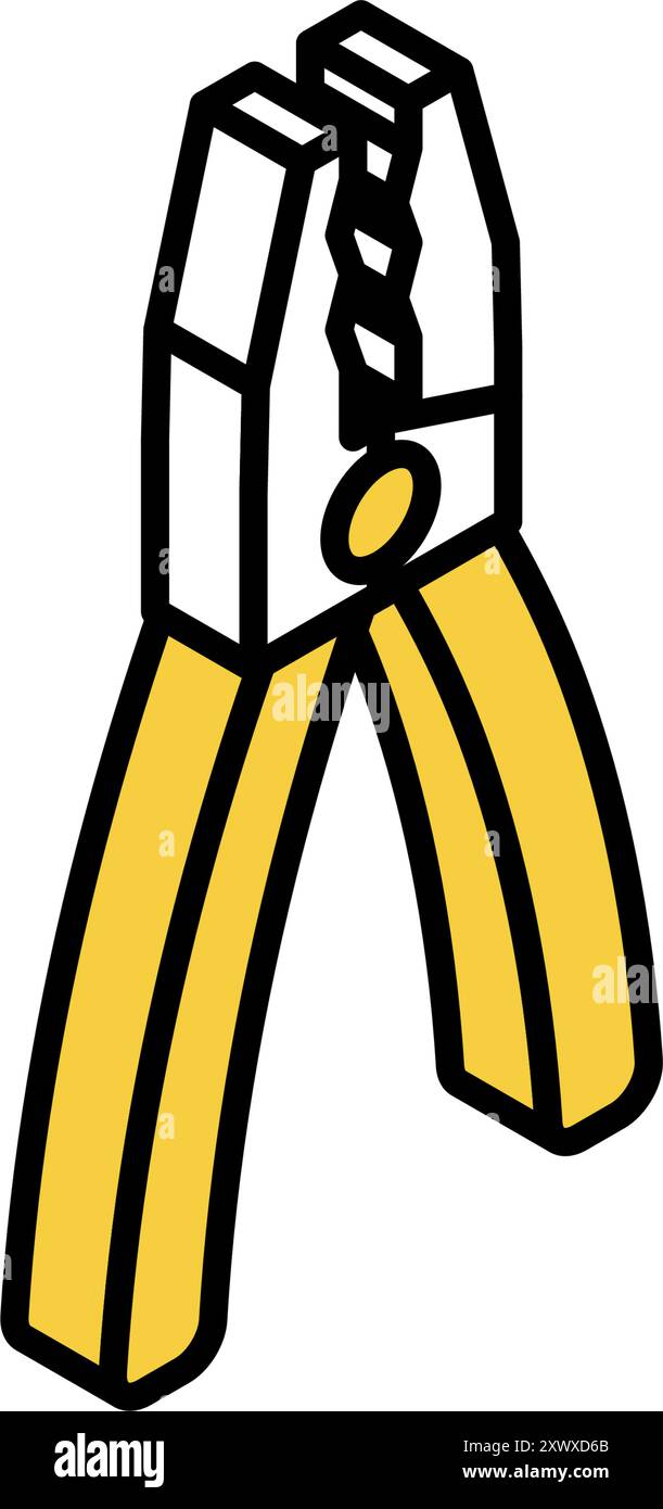 Isometric simple line drawing tool icon, pliers, Vector Illustration ...